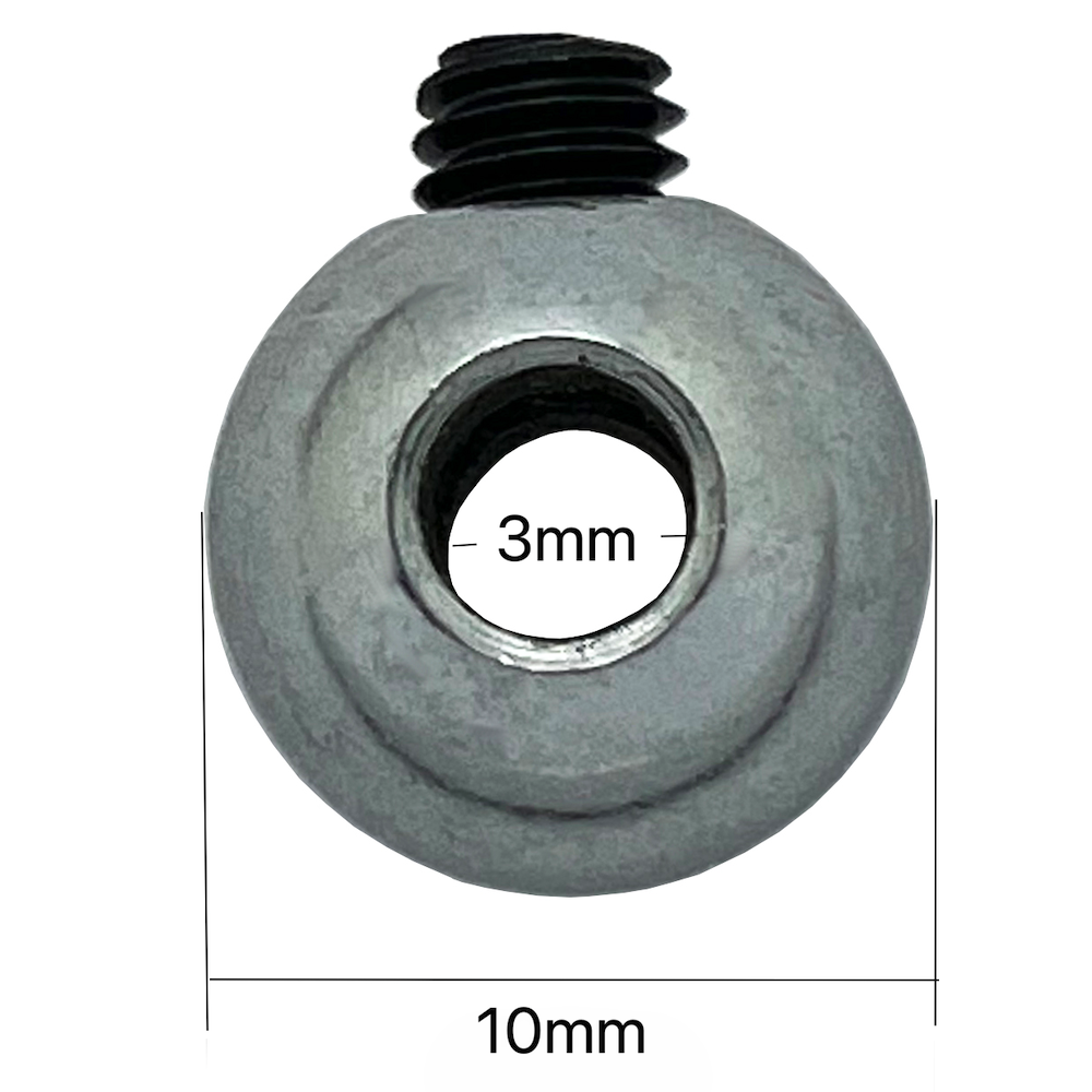 2 x 1mm - 1.5mm BZP STEEL WIRE ROPE BALL CLAMPS WIRE HANGING LOOP | UK ...