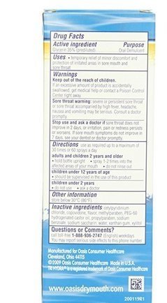 Oasis Oral Demulcent Moisturizing Mouth Spray Mild Mint Flavor 1 Ounce ...