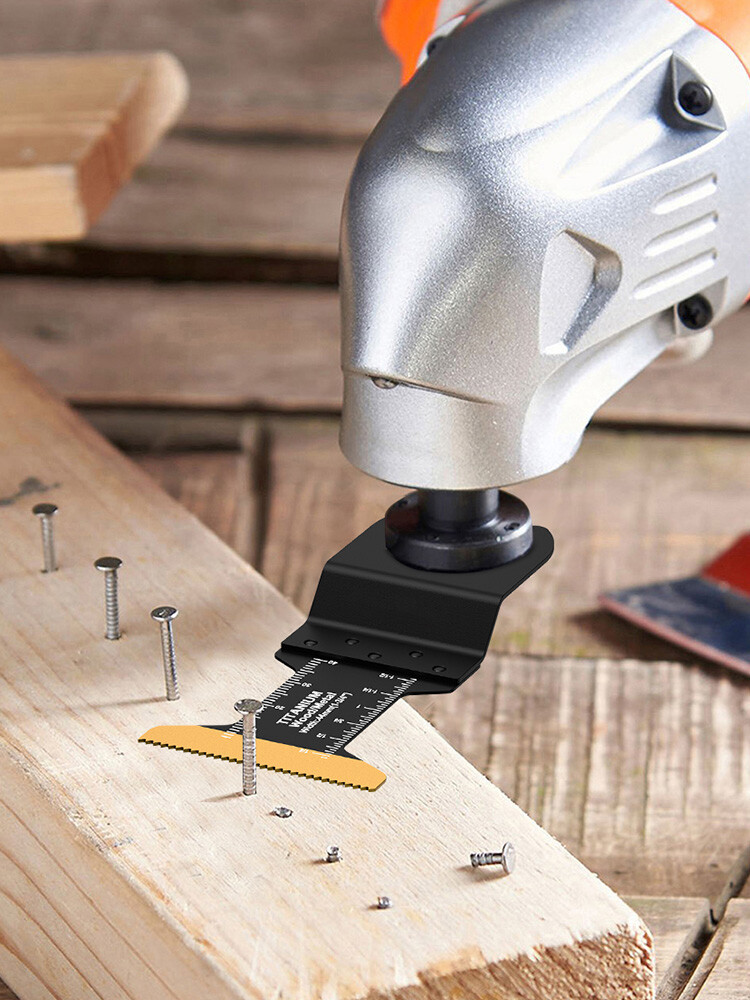 4Pcs Titanium Bi-Metal Oscillating Saw Blade Set Multipurpose Extra ...