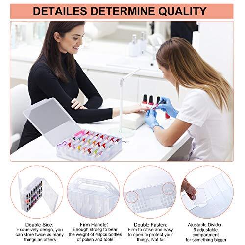 48 Bottles Nail Polish Organizer Transparent Gel Nail Polish Storage ...