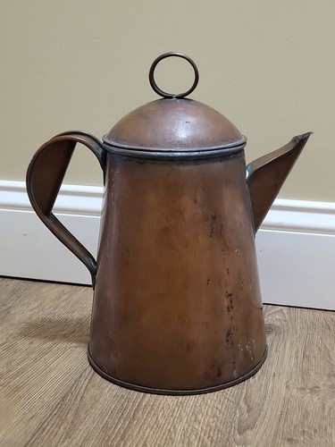Vintage Primitive Copper Coffee Pot W/Lid Campfire ~ Cowboy ~ Labeled ...