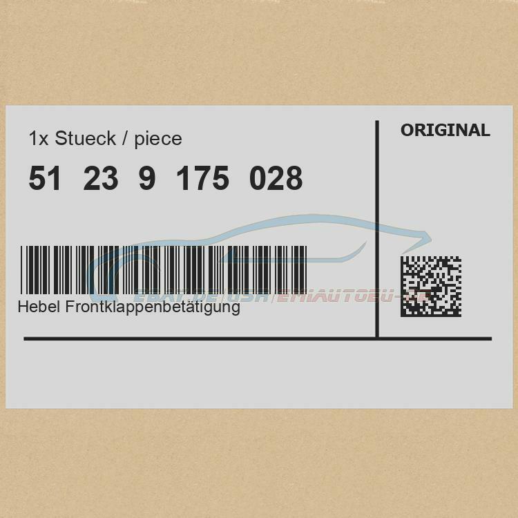 Original BMW 51239175028 - [SUPER PREIS] Hebel Frontklappenbetätigung ...