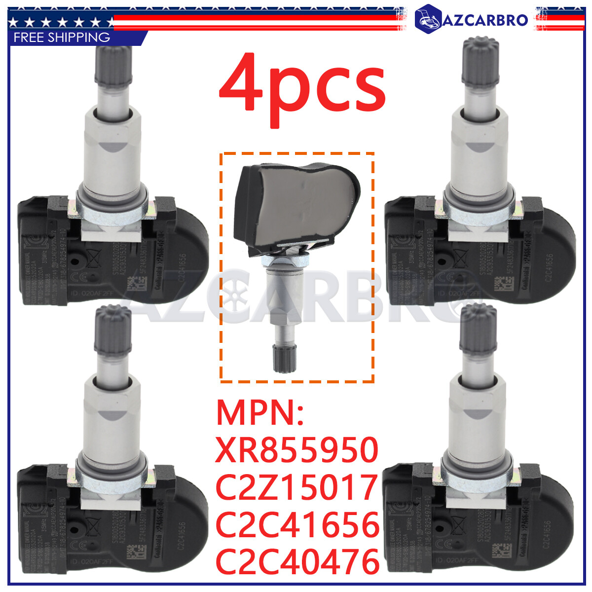 (4) TPMS Tire Pressure Sensors for 2009 2010 2011 2012 2013 2014 2015 ...