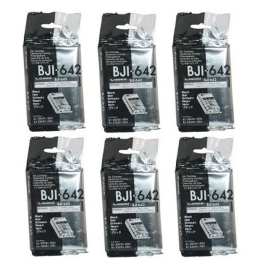 6x Original Canon Ink Cartridge BJI 642 Black for BJ 300 330 P 640 670 ...