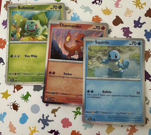 Pokémon Charmander Squirtle & Bulbasaur 151 Promo Poster Box (3-CARD ...