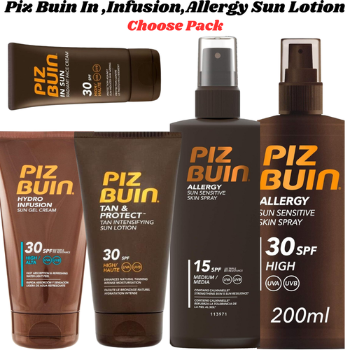 Piz Buin In Sun Gel Cream Radiant ,Allergy ,Hydro Infusion ,Tan ...