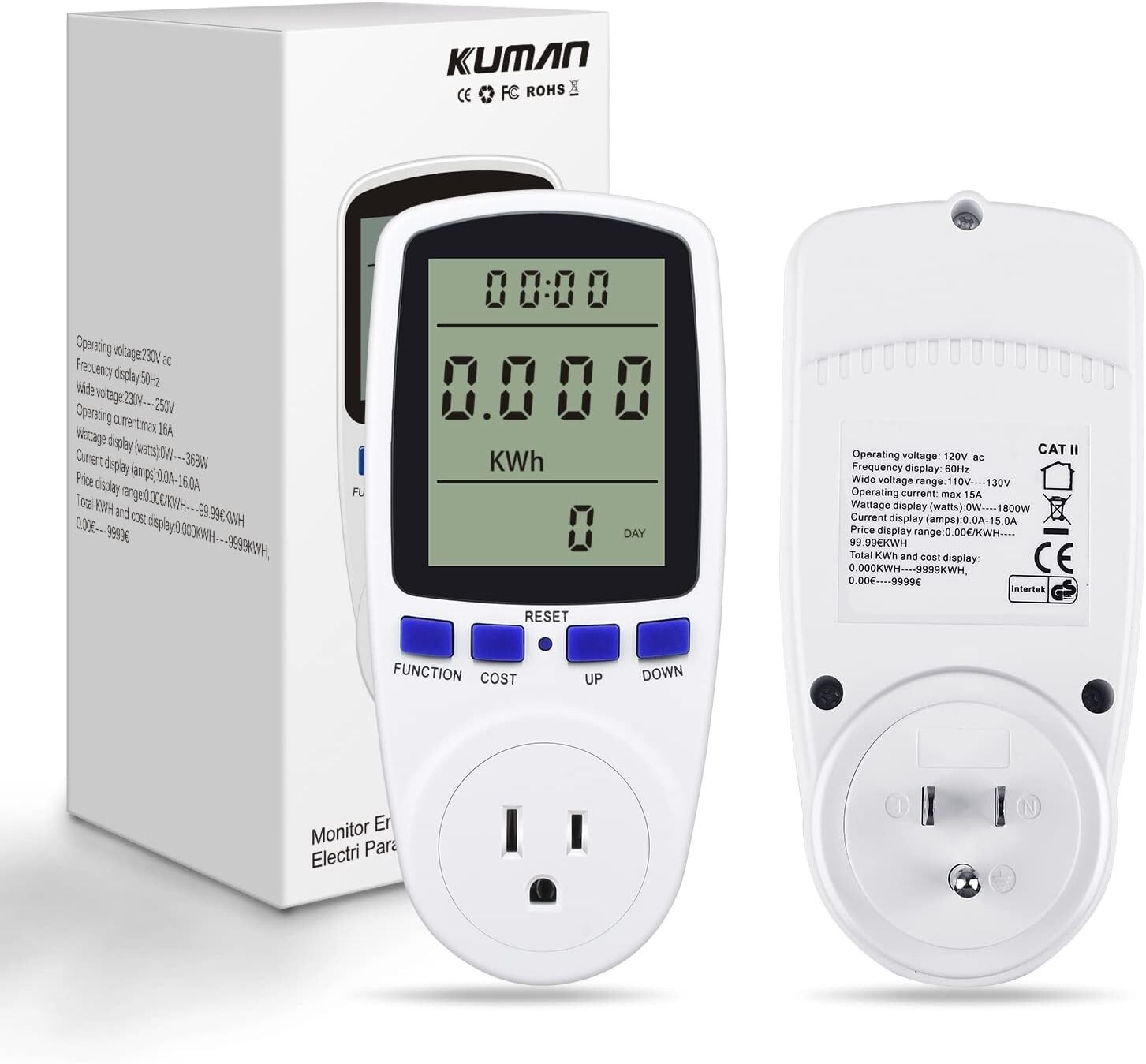 U.s. Electricity Usage Monitor For Home Kilowatt Meter Sockets Watt ...