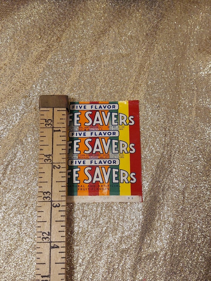 2 Rare Vintage Life Savers Candy Wrappers Five Flavors Rainbow Paper ...