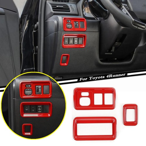 For 10-23 Toyota 4runner ABS Red Rear View Mirror Adjust Switch Decor ...