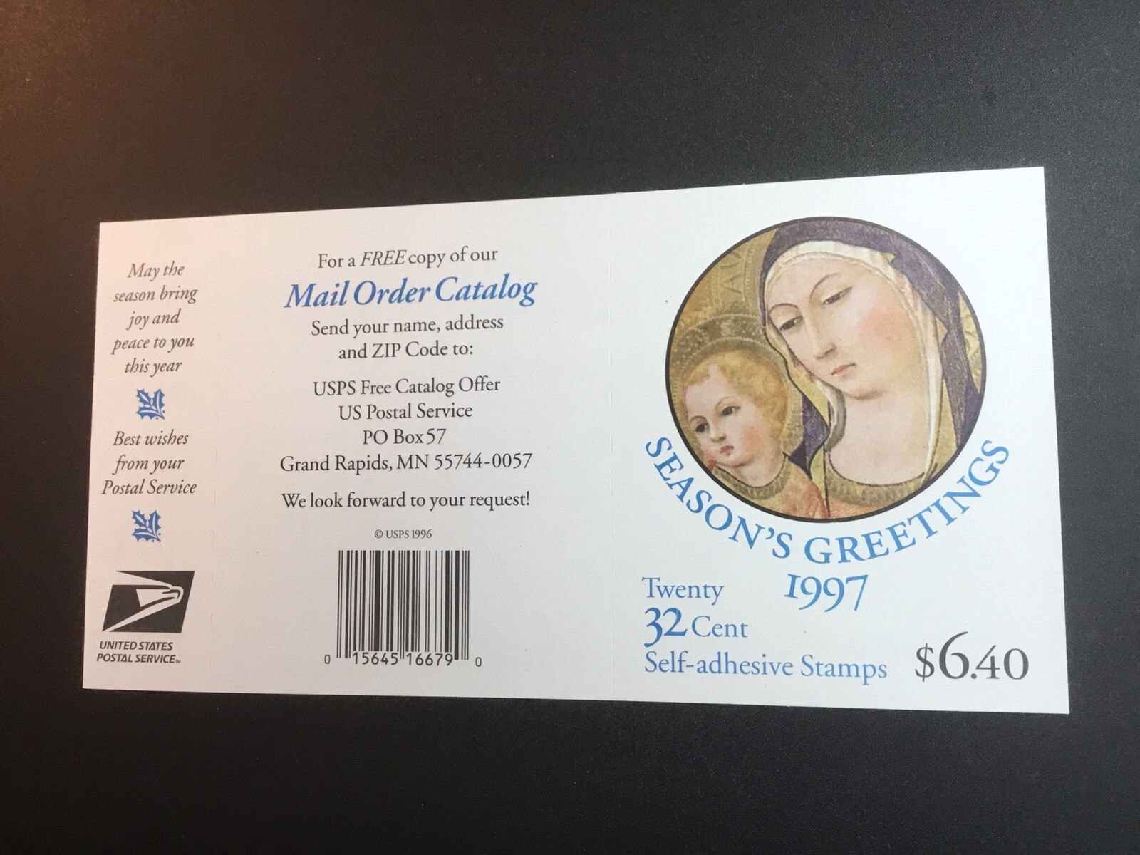 Scott #3176a Pietro Madonna and Child US Stamps booklet MNH, 1997, USPS ...