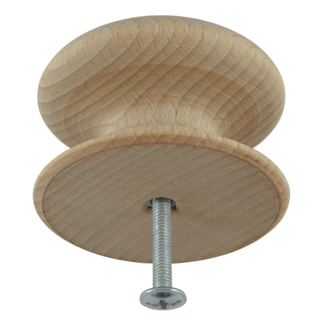 BEECH DRAWER KNOBS WITH INSERT + SCREW HARDWOOD KNOB Wooden Wood ...
