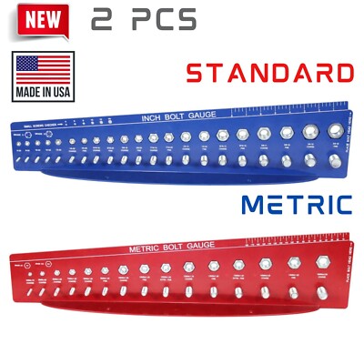 Nut Bolt Thread Checker Hole Gauge SAE Metric Garage Car Tractor ...