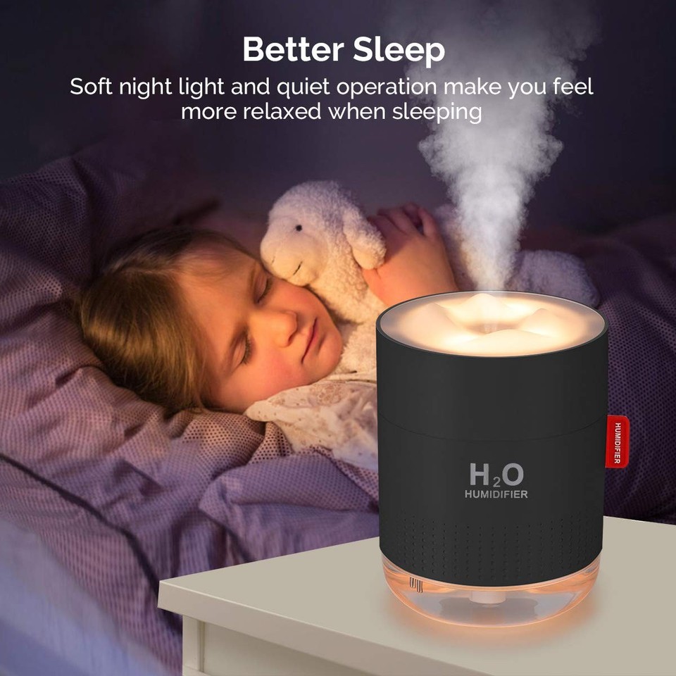 Portable Mini Humidifier, 500ml Small Cool Mist Humidifier, USB ...