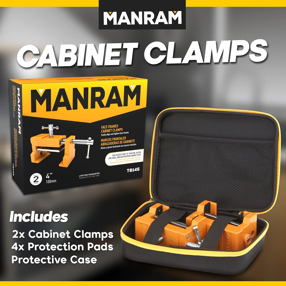 Cabinet Clamps 2 Pack - Protective Case Included - Claw Clamps for ...