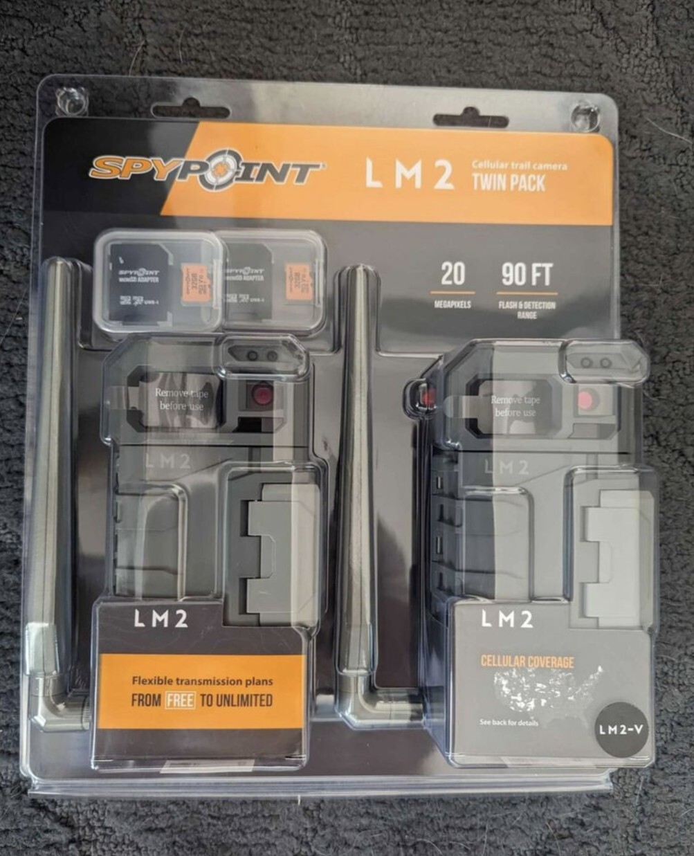 2 Pack Cellular Scouting Trail Camera - Spypoint LM2 Verizon (LM2 ...