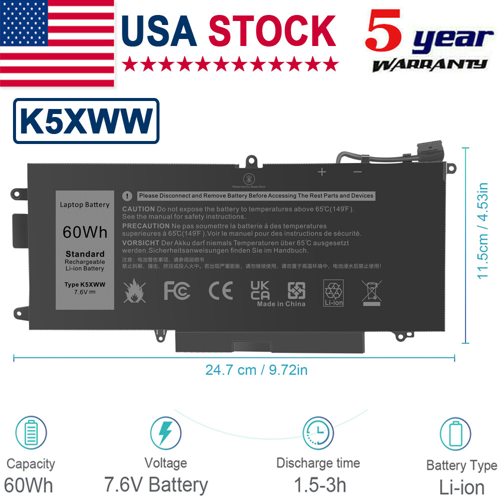 K5XWW Battery For Dell Latitude 5289 7389 7390 2in1 L3180 Series 6CYH6 ...