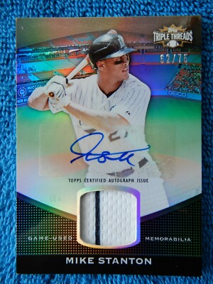 Mike Stanton 2011 Topps "Triple Threads" Autographed & Game-Used Card ...