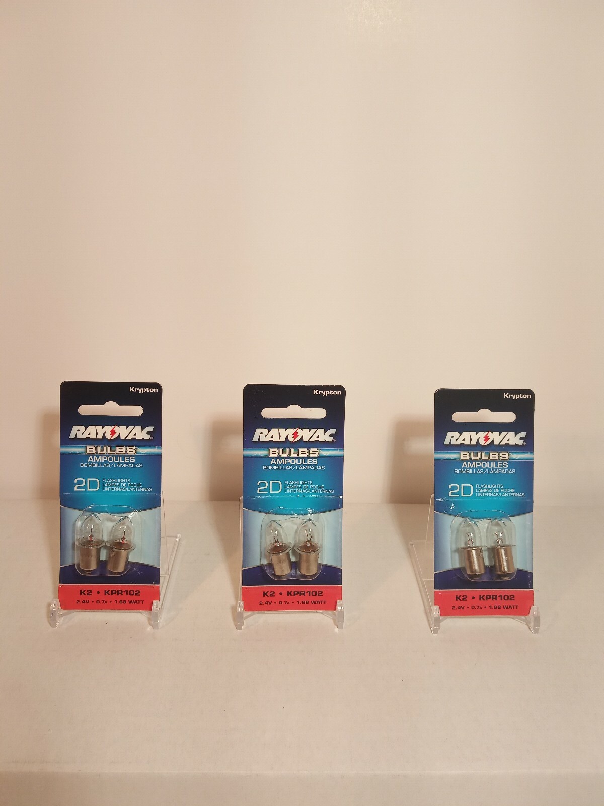 Lot Of 6 Rayovac Krypton Bulbs- Flashlight Bulbs K2-2 KPR102 New ...