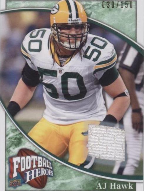 2009 Upper Deck Football Heroes - A.J. Hawk #47 Green Jerseys /150 (MEM ...
