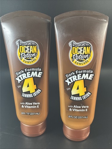 2 X Ocean Potion Suncare Dark Formula Xtreme Tanning Lotion Spf 4, 8 Fl ...