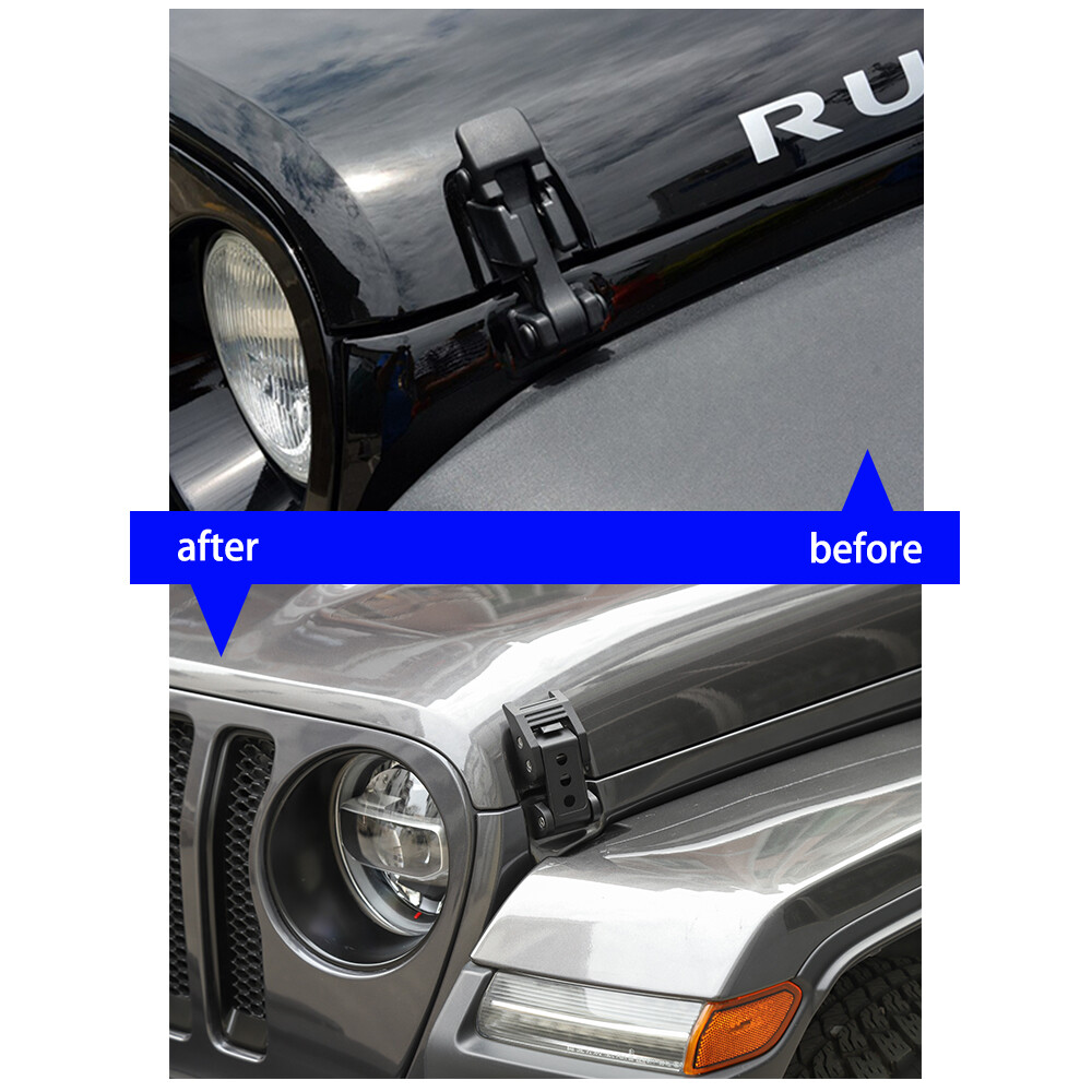 Hood Latches Lock Catch Anti-theft Cover for Jeep Wrangler JL JLU JT ...