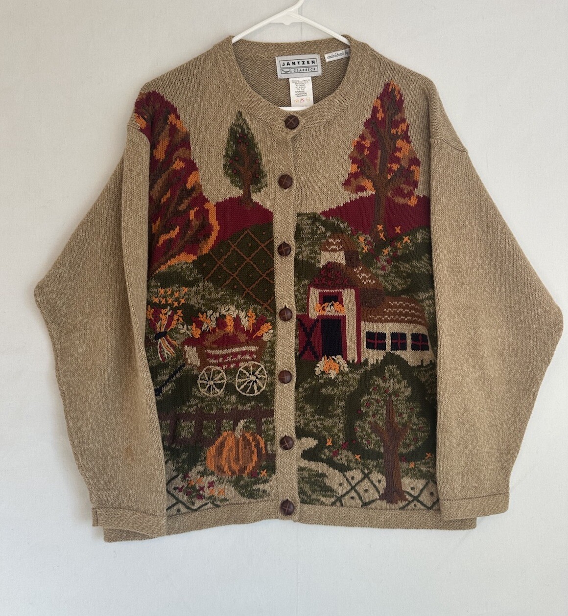 Jantzen Classics Sweater Women’s Large Hand Embroider… - Gem