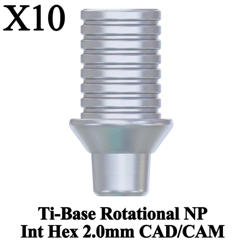 10pcs Dental Ti-Base CAD/CAM Rotational NP Int Hex 2.0mm Titanium ...