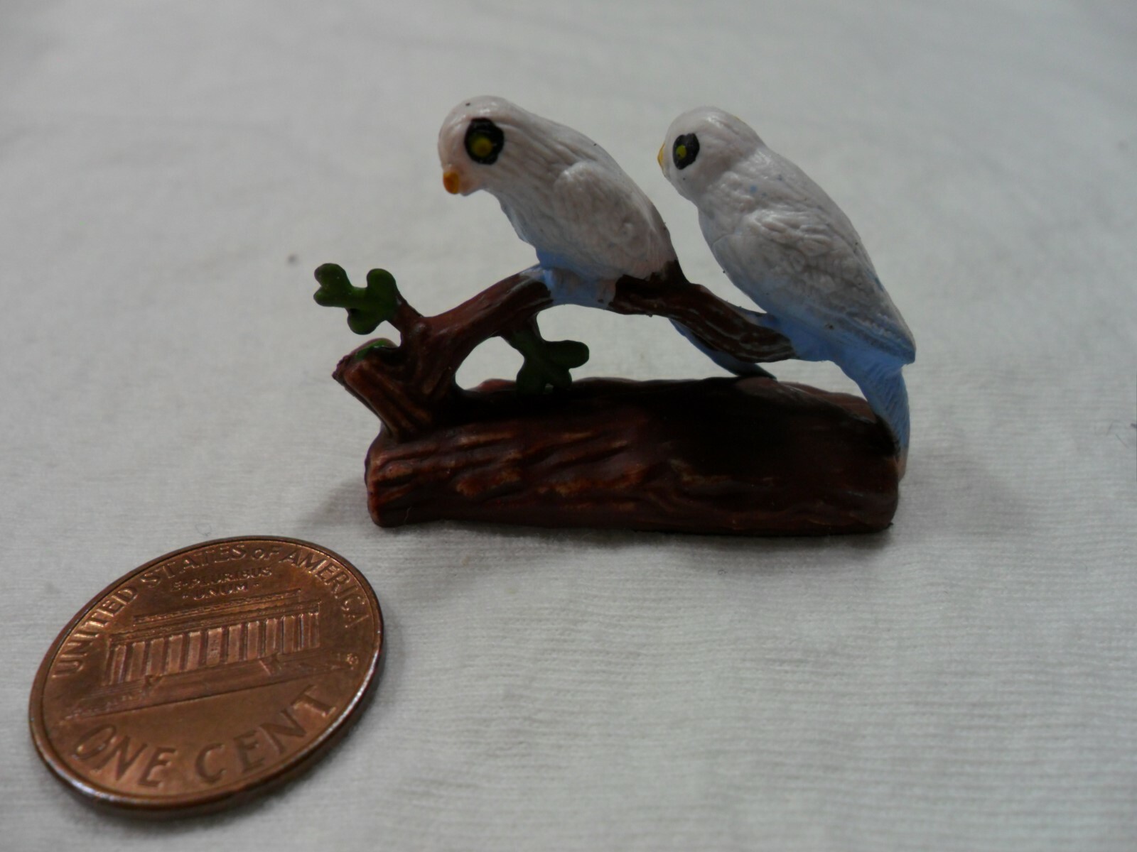 Miniature Blue Parrots on Branch - Hong Kong - Vintage | eBay