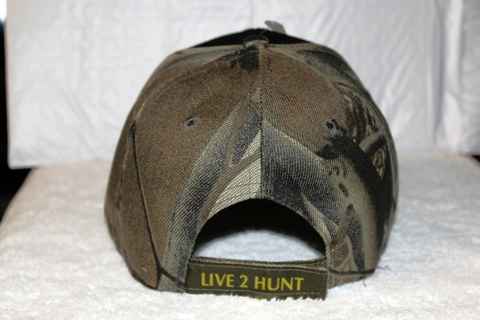 HUNTING LIVE TO HUNT RIFLE OUTDOOR HUNTER BASEBALL CAP HAT CAMOUFLAGE ...