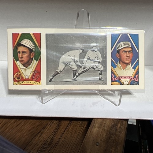 1912 Hassan Triple Folder Baseball Card Dover REPRINT Baker/Easily Safe ...