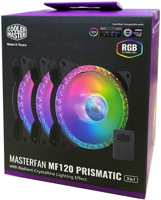 Cooler Master Masterfan Mf120 ARGB Prismatic 3 in 1 Crystal CPU Cooling ...
