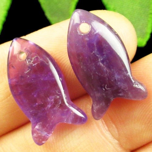 2pcs Natural Amethyst Fish Pendant Bead 22x12x5mm H84240 | eBay Australia