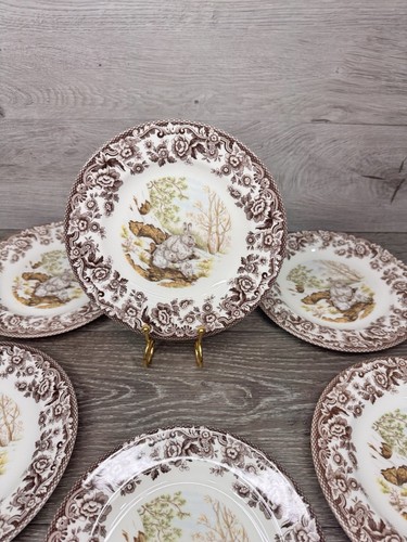 Spode Woodland Winter Scenes Snowshoe Rabbit 7-3/4” Salad Plate ~Set Of ...