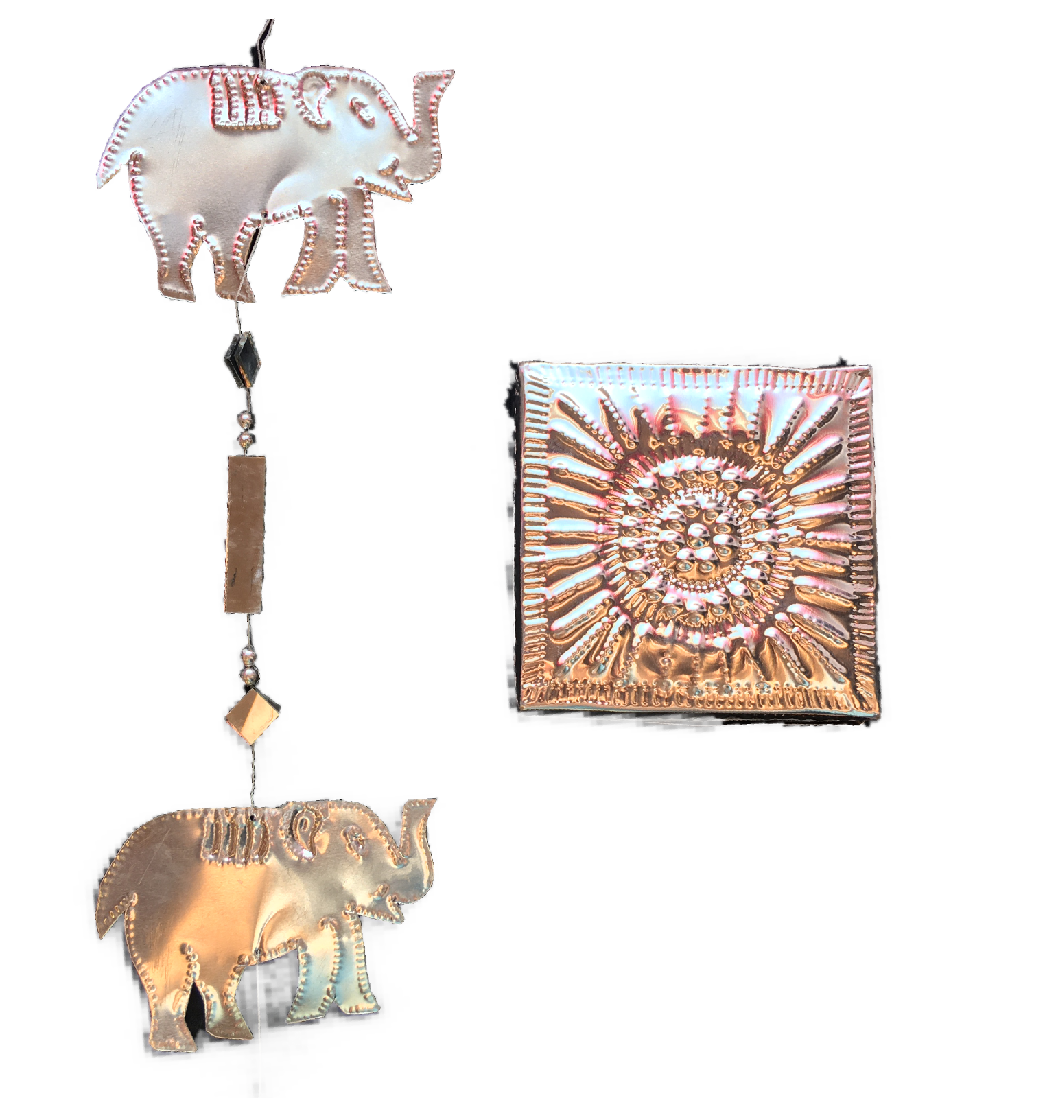 Long Aluminium Decorative String Mobile With Box Metal Silver Mirror ...