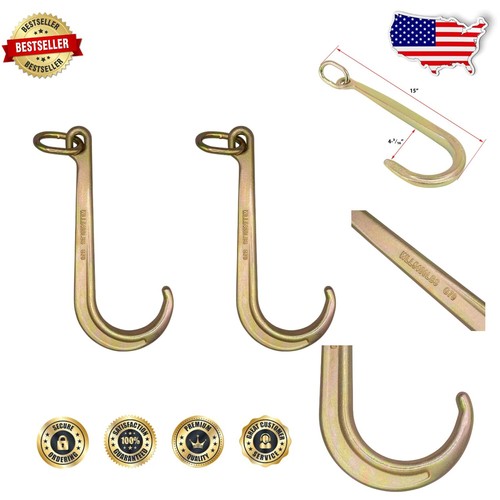 Forged 15-Inch J Hooks - 2 Pack Stainless Steel for Heavy Duty Towing ...