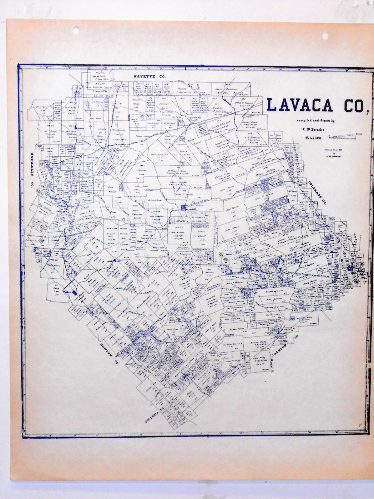 Lavaca County Texas Land Office Owner Map Hallettsville Yoakum Moulton ...