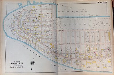 ORIG 1907 SEA GATE CONEY ISLAND BROOKLYN, NY SURF-W 23RD G.W. BROMLEY ...