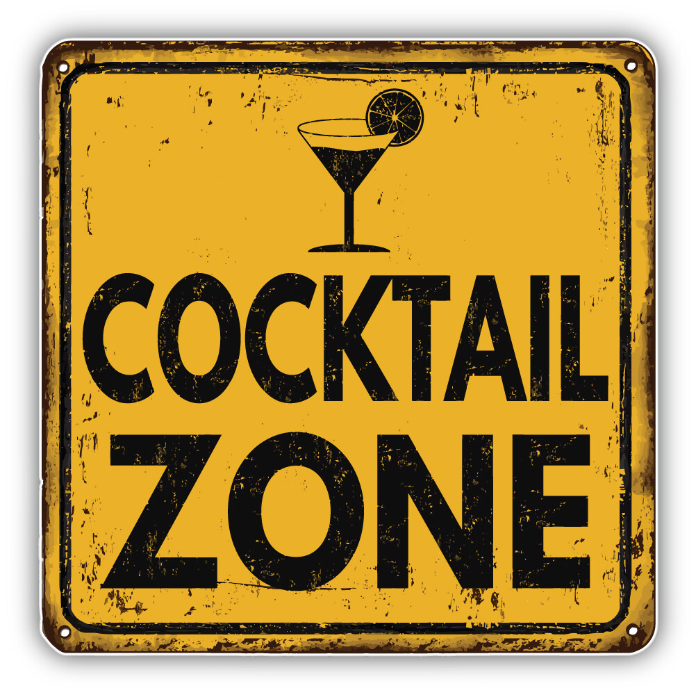 Cocktail Zone Grunge Warning Vinyl Sticker Decal | eBay