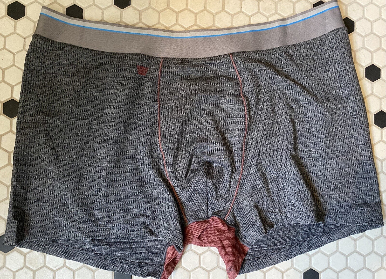 MACK WELDON AIR KNIT X 3 INCH TRUNK LARGE- Charcoal/Crimson Heather - New