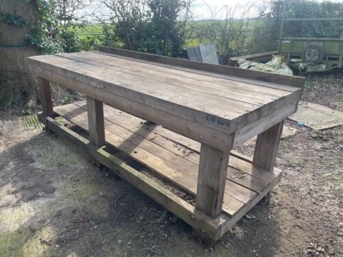 LARGE HEAVY DUTY WOODEN WORK BENCH | eBay UK