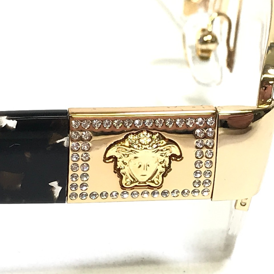 Versace Eyeglasses Frames MOD.1175-B 1002 Brown Gold Clear Crystals 53 ...