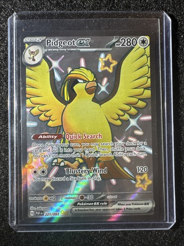 Pidgeot EX 221/091 Shiny Ultra Rare Paldean Fates - Pokemon TCG - MINT ...