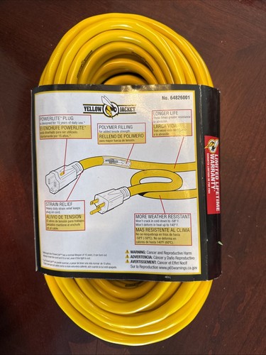 Yellow Jacket 14/3 15 Amp 50' (15.2M) Powerlite Plug Extension Cord | eBay