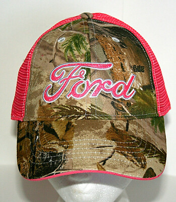 Unique Pink Camo Ford Automotive Car Womens Sparkle Baseball Cap Hat ...