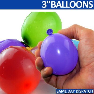 3" MIX COLOUR WATER BALLOONS BALOON BALON BALLOON SMALL LATEX HELIUM ...
