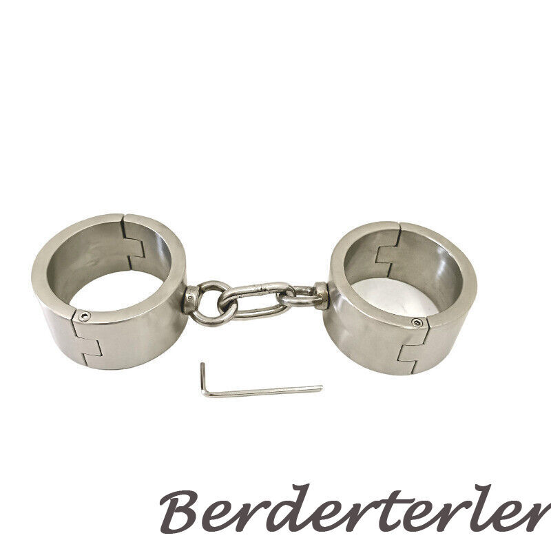 4cm High Stainless Steel Handcuffs Wrist Cuffs Restraints Shackle ...