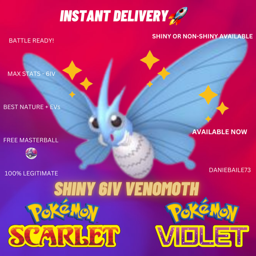 Shiny Venomoth 6IV🔥Pokemon Scarlet & Violet | Fast Delivery!🚀 | eBay
