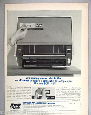 SCM "44" Electrostatic Desk-Top Copier PRINT AD - 1964 | eBay