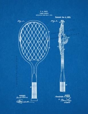 Tennis Racket Patent Print Blueprint | eBay