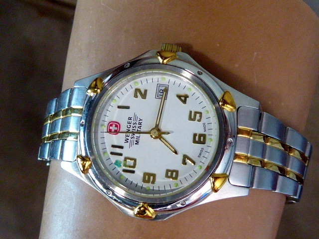 Wenger Swiss Military Watch Women 31mm Silver Gold Tone Date New ...